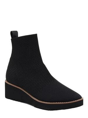 Jeffrey Campbell Estuary Knit Wedge Bootie Black