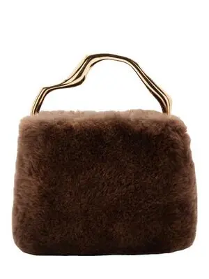 CULT GAIA Solene Mini Shearling Top Handle Bag