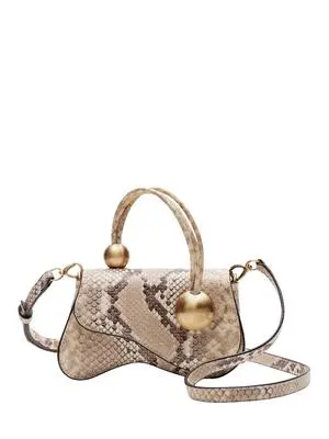 Cult Gaia Kazia Nano Snake Embossed Leather Crossbody - Faded Python