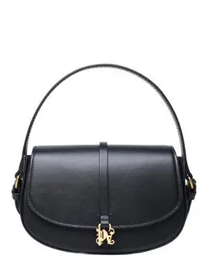 Palm Angels Monogram Plaque Shoulder Bag - Black