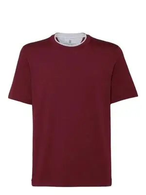 Brunello Cucinelli Crewneck Straight Hem T-shirt - Brown