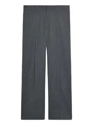 Celine Straight-leg Wool Trousers - Grey