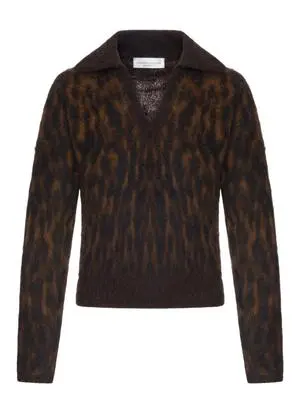 ROBERTO COLLINA Animal-print Alpaca Sweater No