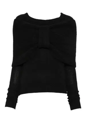 Ermanno Scervino Bow-detail Cashmere Sweater - Black