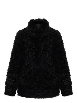 BY MALENE BIRGER Adeline Reversible Shearling Coat - Black
