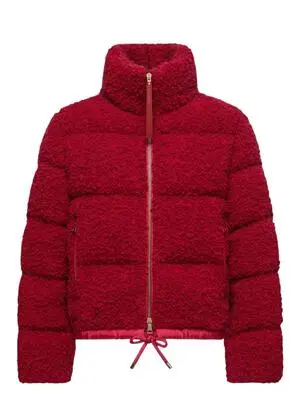 Moncler Trascendance Tweed Short Down Jacket Red