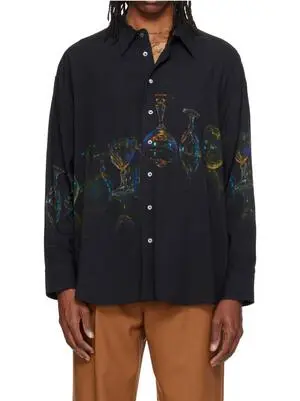 MAGLIANO Cristalleria Printed Long-sleeve Shirt - Black