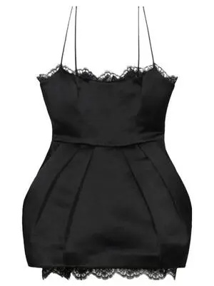 Blumarine Lace-trim Balloon Mini Dress - Black