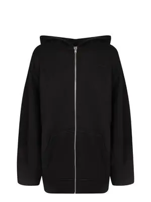 7 For All Mankind Oversized Zip-up Hoodie Black
