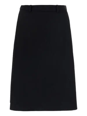 BALENCIAGA Twill Pleated Midi Skirt