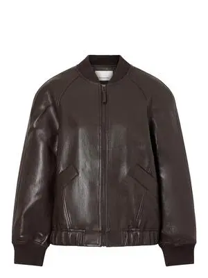 THE FRANKIE SHOP Alena Coated Bomber Jacket - Brown