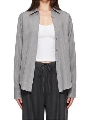 THE FRANKIE SHOP Long-sleeved Plaid Shirt - Grey