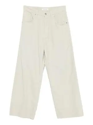 SUNFLOWER Corduroy Wide-leg Trousers - Ivory