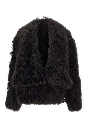 7 For All Mankind Faux Shearling Short Jacket - Black