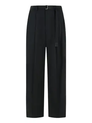 Sacai Belted Pleated Pants - Black