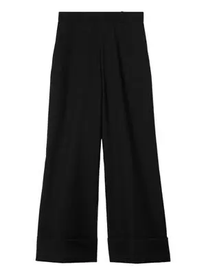 Celine Mercer Wool Cuffed Trousers - Black