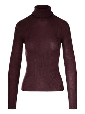 ROBERTO COLLINA Ribbed-knit Turtleneck Sweater Black
