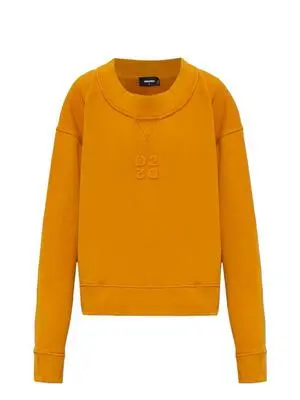 Dsquared2 Embroidered-logo Cotton Sweatshirt - Orange