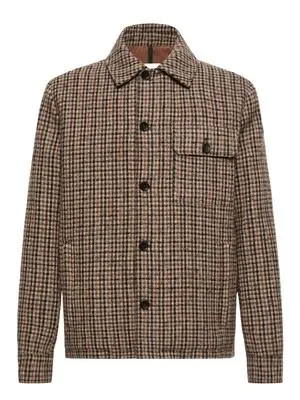 MONCLER Norfol Wool Blend Down Shirt Jacket