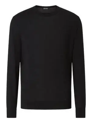 Zegna Black Trofeo 15milmil15 Wool Crewneck Sweater Black