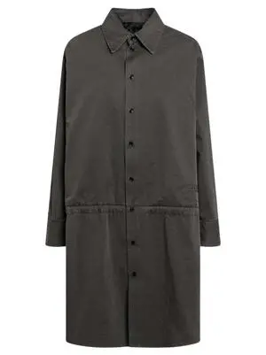 MAISON MARGIELA Drawstring-waist Shirt Mini Dress - Grey