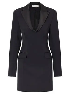 Simkhai Marina Satin-lapel Blazer Mini Dress - Black