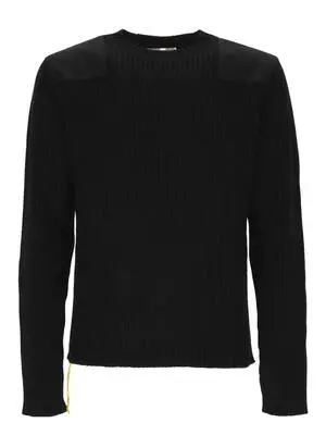 Fendi Long Sleeved Ribbed-knit Sweater - Black