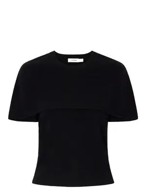 Simkhai Yuki Cape-effect Cashmere Top - Black