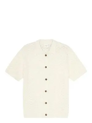 LES DEUX Gespertus Short Sleeves Knitted Shirt - White