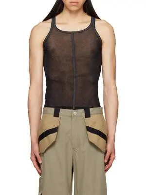 DION LEE Round-neck Sleeveless Tank Top - Black