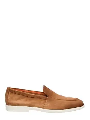 Santoni Malibu Almond Toe Loafers - Brown