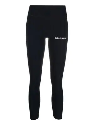 Palm Angels Logo-printed Mid-rise Track Leggings - Black