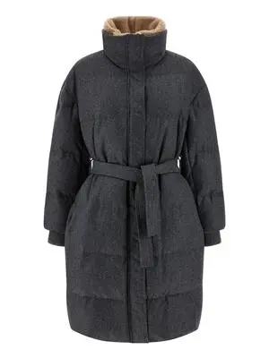 Brunello Cucinelli Flannel Down Coat - Grey