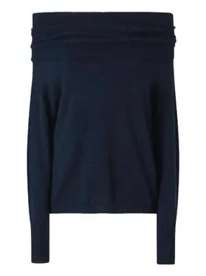 PINKO Off-shoulder Ribbed Jumper