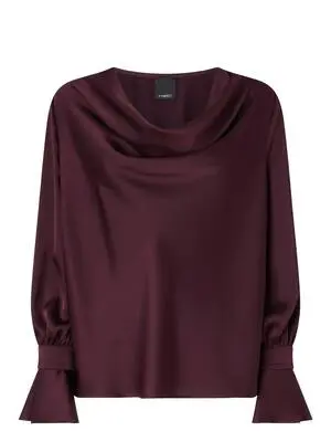 Pinko Pinko Long-Sleeved Satin Shirt Red