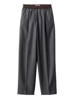Miu Miu Pinstripe Pants Gray
