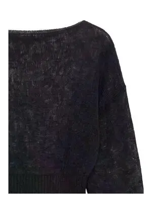 REFORMATION Soren Sheer-knit Sweater - Black