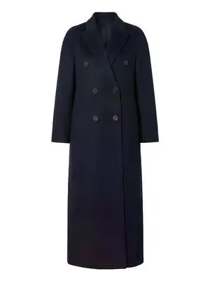 Max Mara Volante Raglan-sleeve Rear-slit Coat Blue