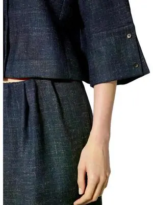 Liviana Conti Button-cuff Cropped Shirt - Blue
