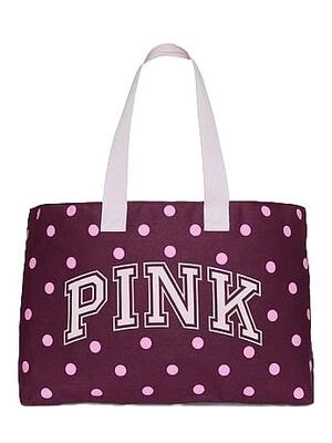 Victoria's Secret Canvas Tote Bag & Wristlet Pouch Set - Print