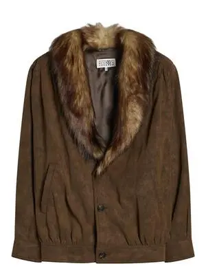 MAISON MARGIELA Faux Suede Jacket - Brown