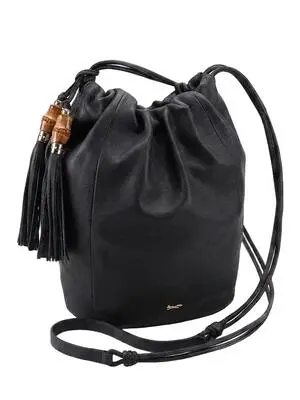 Paul Costelloe Piper Leather Crossbody Bucket Bag - Black