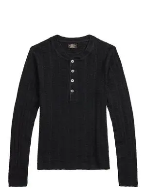 RALPH LAUREN Cotton Pointelle Henley Shirt