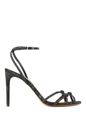 Ralph Lauren Kiera 95 Mm Embellished Metallic Sandal - Black