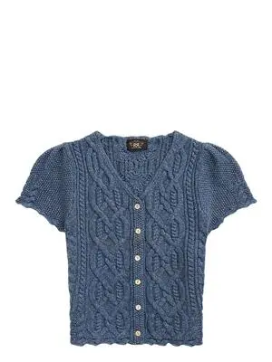 RALPH LAUREN Linen-blend Cable-knit Top