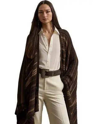 RALPH LAUREN Textured Silk-blend Ruana Sweater