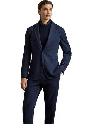 Ralph Lauren Hand-tailored Herringbone Suit Trouser Navy Multi