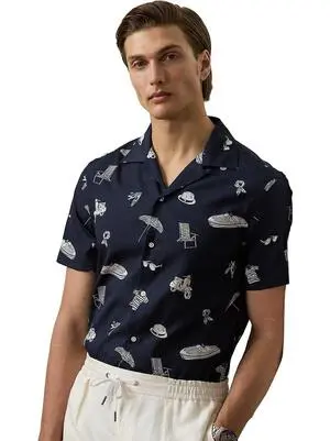 Ralph Lauren Coastal-print Camp Shirt - Blue