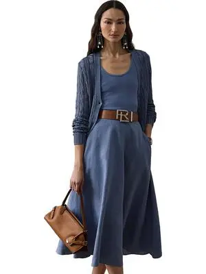 Ralph Lauren Erica Linen Skirt Cornflower