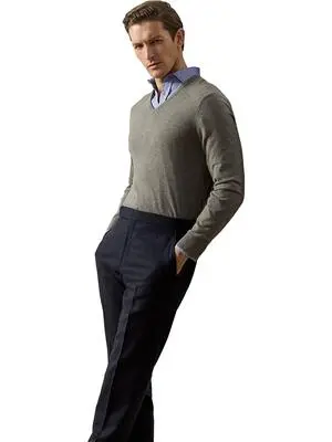 Ralph Lauren Gregory Hand-tailored Flannel Trouser - Navy